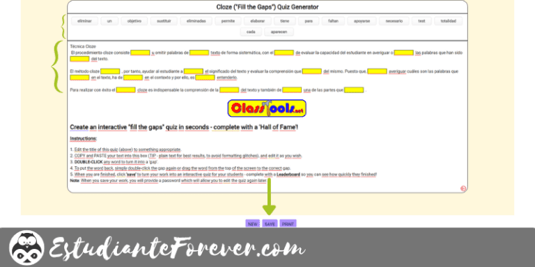 Técnica Cloze - estudianteforever.com